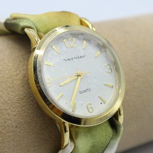 Vernier | Accessories | Vintage Vernier Gold Tone White Dial Womens ...